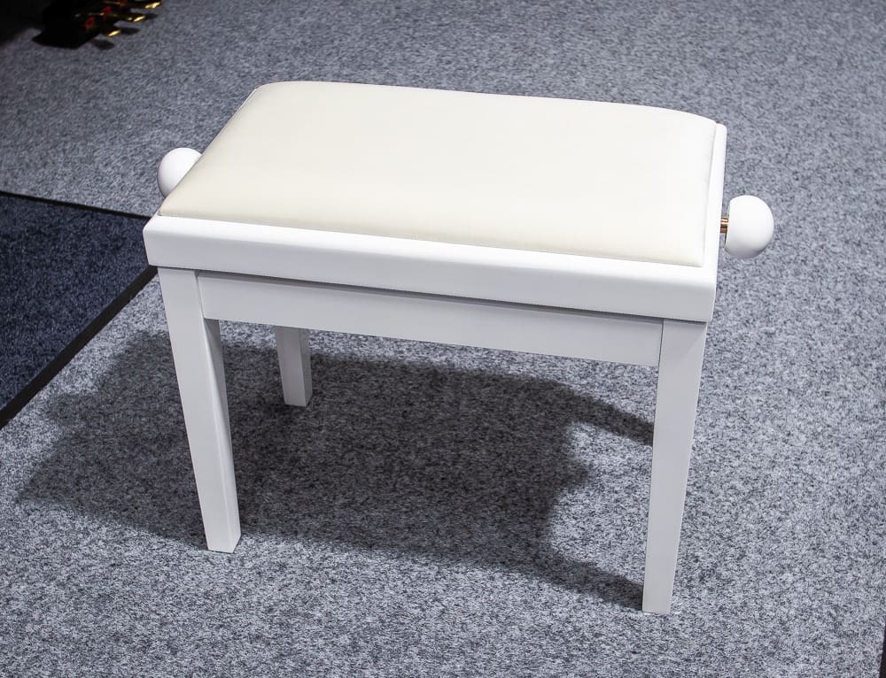 Adjustable Piano Stool - Polished White - Richard Lawson Pianos